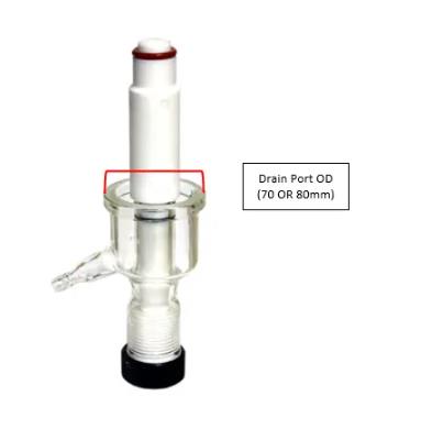 3/8" Drain Port with PTFE On/Off Valve for Ai Glass Reactors