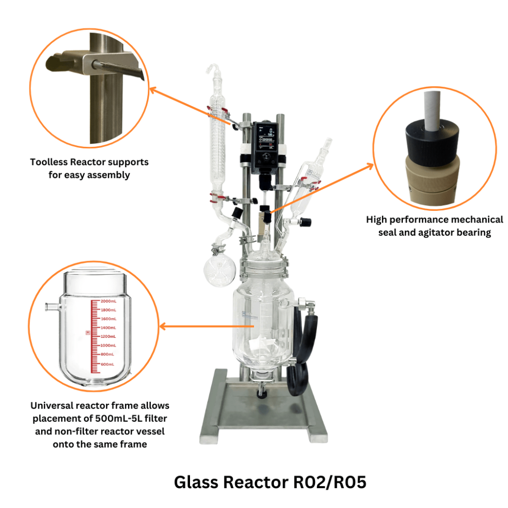 Ai 5L Single Jacketed Glass Reactor System